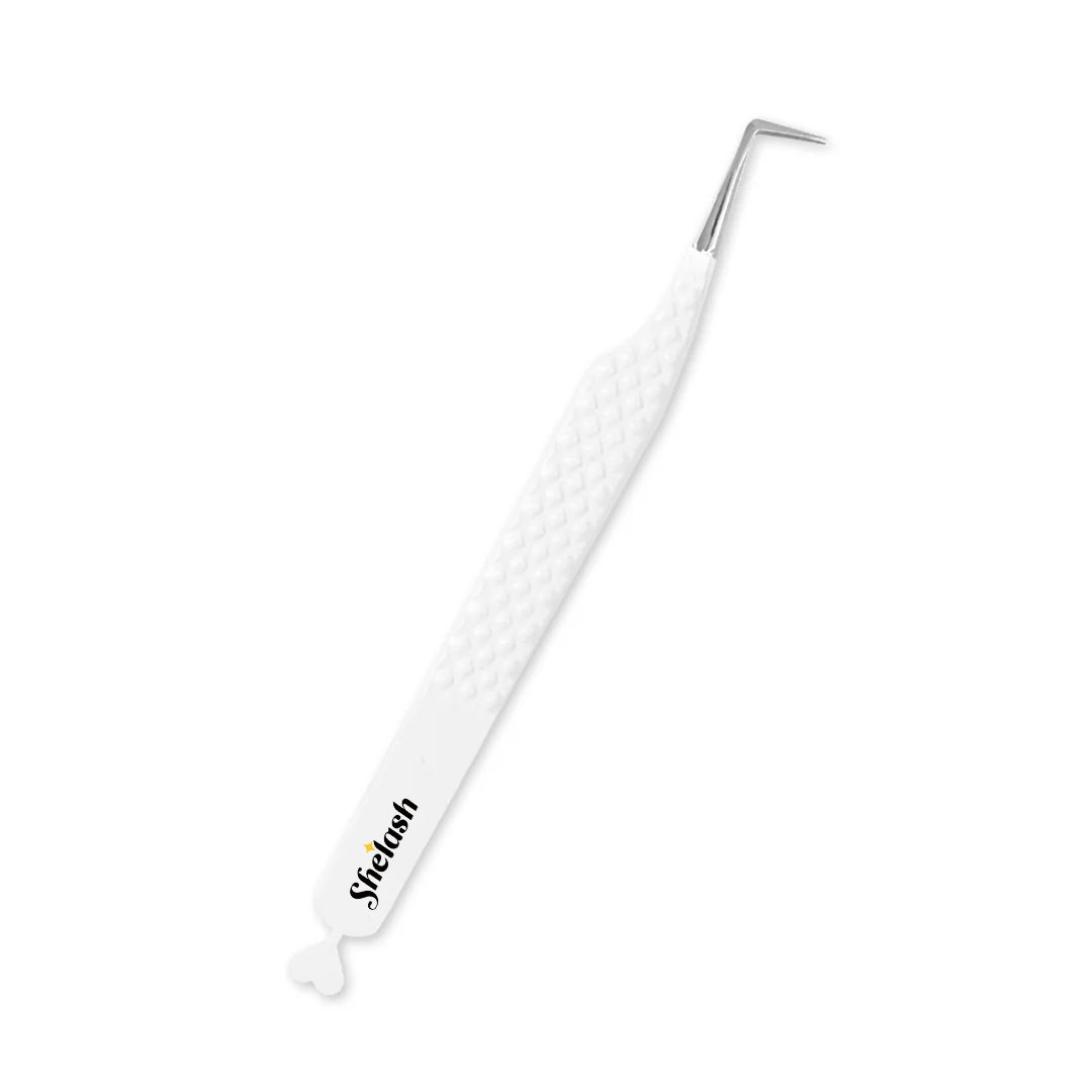 Heart-shaped White Tweezers For Eyelash Extension – Shelash